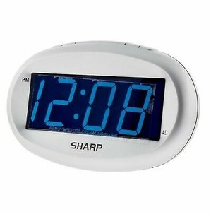 Sharp Blue LED Alarm Clock with Dimmer Silver for sale online | eBay
