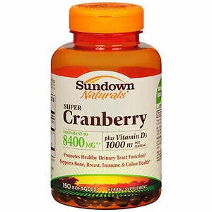 Sundown Naturals Super Cranberry 8400 MG Plus Vitamin D3 1000 IU 150 ...