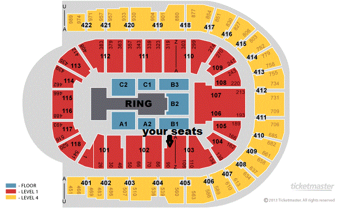 WWE RAW Tickets 2/4/6 GREAT SEATS Blk 103 row J o2 Arena London 18th ...