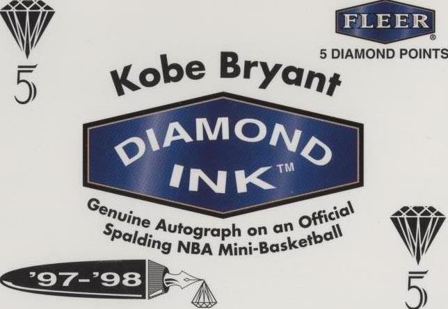 1997-98 Fleer - Diamond Ink Exchange Program 5 Points Kobe Bryant for ...