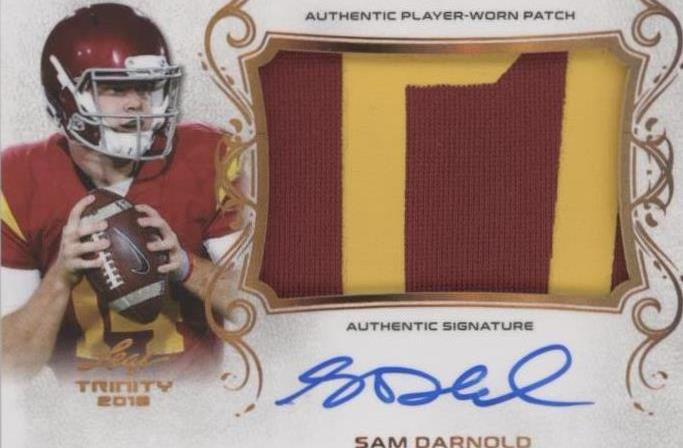 2018 Leaf Trinity - Patch Autographs #PA-SD1 Sam Darnold (AU, MEM, RC ...
