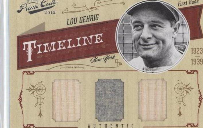 2012 Playoff Prime Cuts - Timeline Lou Gehrig #32 Trio Materials /25 ...