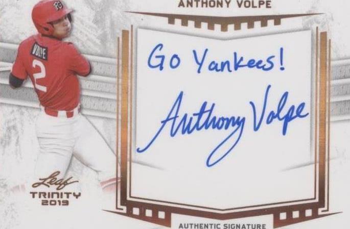 2019 Leaf Trinity - Autograph Inscriptions Anthony Volpe #A-AV2 (AU, RC) for sale online | eBay