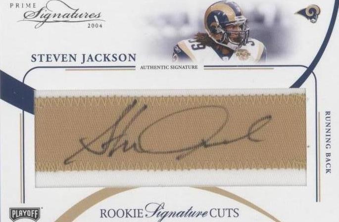 2004 Prime Signatures - Rookie Signature Cuts #158 Steven Jackson /99 ...