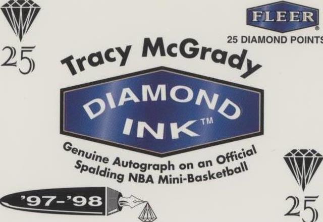 1997-98 Fleer - Diamond Ink Exchange Program 25 Points Tracy McGrady ...