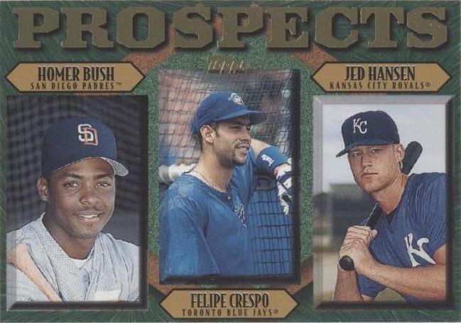 1997 Topps - Prospects Homer Bush, Felipe Crespo, Jed Hansen #203 for ...