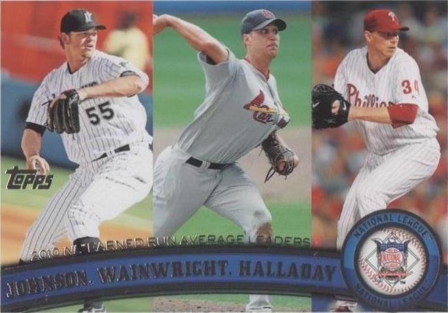 2011 Topps - League Leaders Roy Halladay, Adam Wainwright, Josh Johnson ...