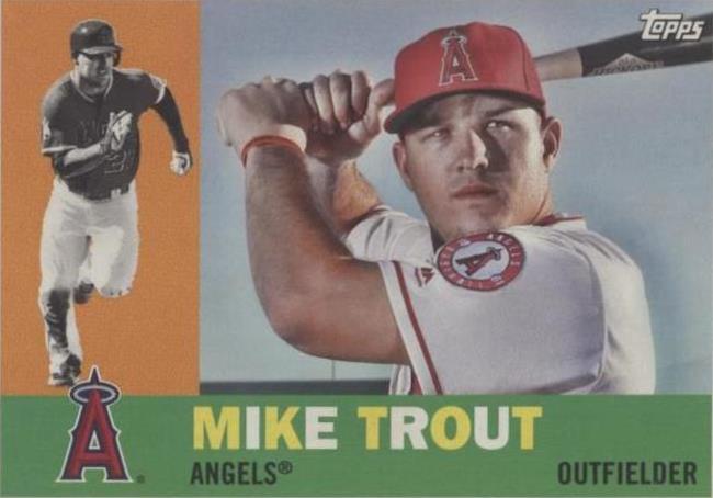 2017 Topps Archives - 1960 Bat Behind Head #1 Mike Trout for sale ...
