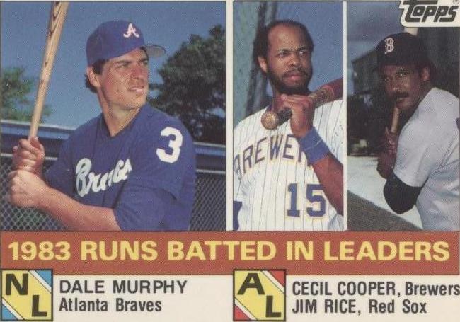 1984 Topps - League Leaders Tiffany #133 Dale Murphy, Jim Rice, Cecil ...