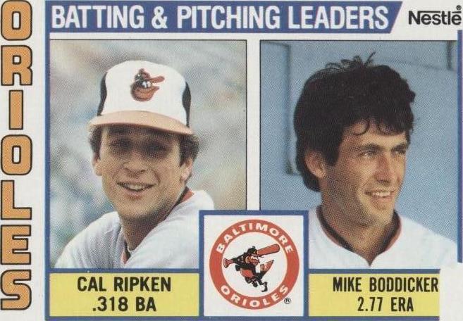1984 Topps - Team Checklist Cal Ripken, Mike Boddicker #426 Nestlé for ...
