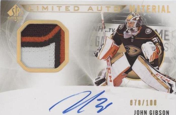 2020-21 SP Authentic - Limited Autograph Material John Gibson #LAM-JG ...