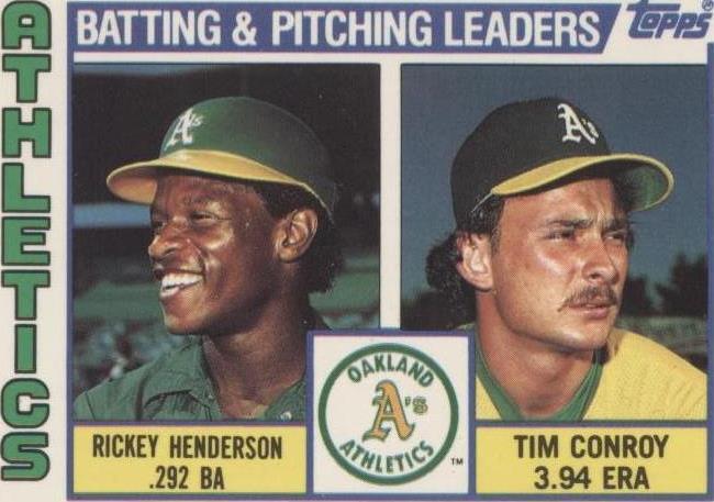 1984 Topps - Team Checklist Tiffany #156 Rickey Henderson, Tim Conroy ...