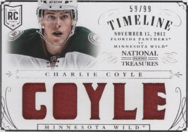 2013-14 Panini National Treasures - Rookie Timeline Charlie Coyle #RT ...