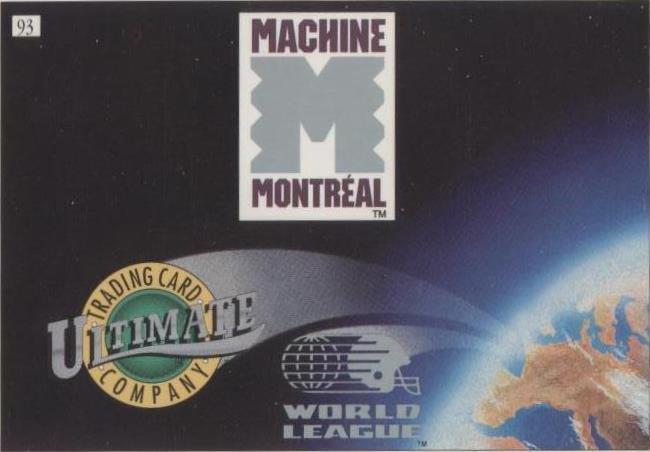 1992 Ultimate World League of American Football - Checklist #93 ...