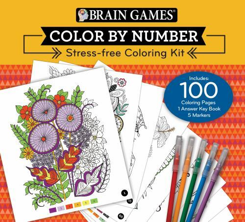 Brain Games - Color by Number: Stress-Free Coloring Boxed Kit by ...