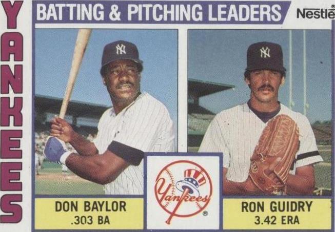1984 Topps - Team Checklist Ron Guidry, Don Baylor #486 Nestlé for sale ...