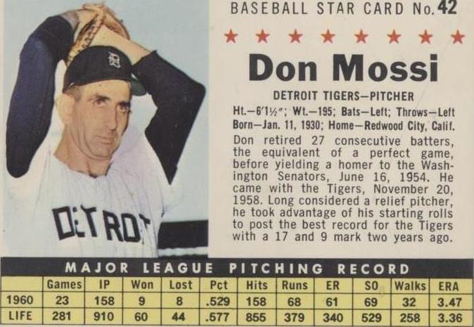 1961 Post - Perforated #42 Don Mossi for sale online | eBay
