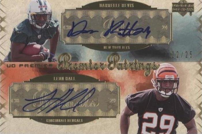 2007 UD Premier - Pairings #PPD-21 Darrelle Revis, Leon Hall /25 (AU ...