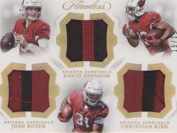 2018 Panini Flawless - Triple Patches David Johnson, Christian Kirk ...