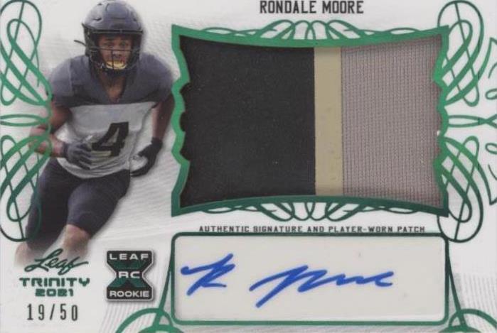 2021 Leaf Trinity - Patch Auto Rondale Moore #PA-RM1 Green Spectrum /50 ...