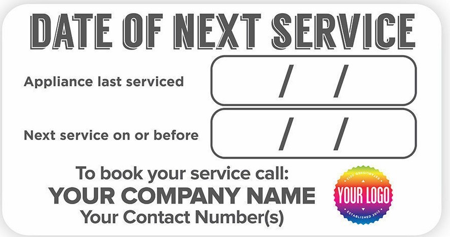 Appliance Service Reminder for Plumber/Boiler/Sticker/Label/Gas | eBay