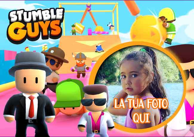 Cialda STUMBLE GUYS GAMES YOUTUBE con TUA FOTO Decorazione Torta Ostia ...