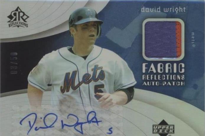 2005 Upper Deck Reflections - Fabric Reflections Patch Autographs #FRP-DW David Wright /50 (AU ...