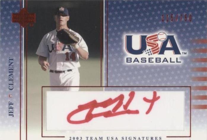 2003 Upper Deck USA Baseball - Team USA Signatures Red Ink #S-10 Jeff ...
