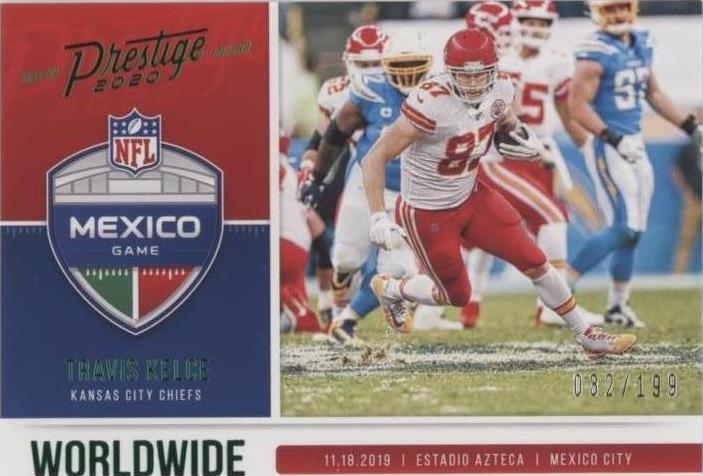 2020 Panini Prestige - Worldwide Travis Kelce #WW-TK Xtra Points Green ...
