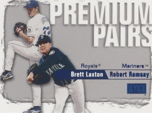 2000 Skybox - Premium Pairs Horizontal Blue Foil #244 Brett Laxton ...