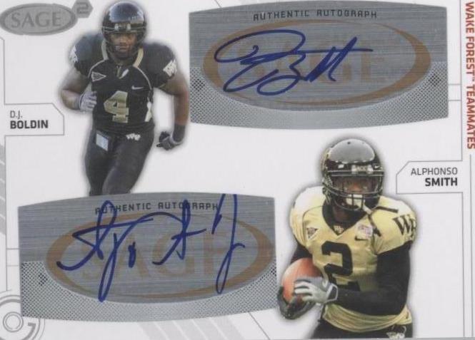 2009 SAGE Squared - Dual Autographs #SA-38 Alphonso Smith, D.J. Boldin ...