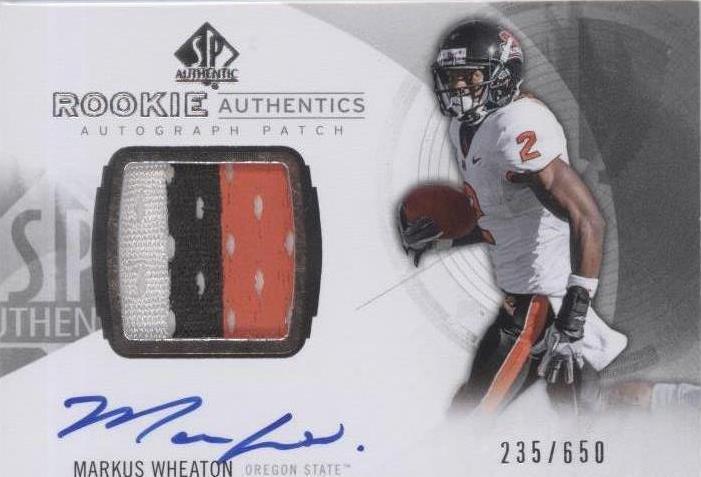 2013 SP Authentic - Rookie Authentics Autograph Patch Markus Wheaton ...