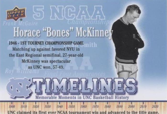 2010-11 UD North Carolina Basketball - Timelines #148 Bones McKinney ...