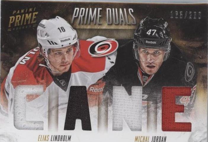 2013-14 Panini Prime - Prime Duals Elias Lindholm, Michal Jordan #D-EM ...