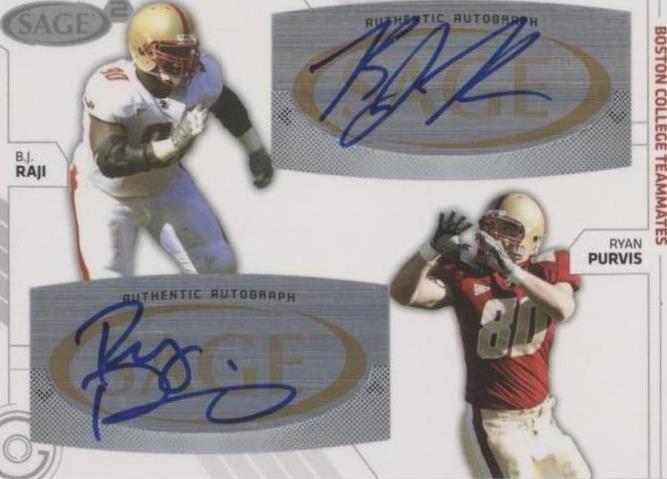 2009 SAGE Squared - Dual Autographs B.J. Raji, Ryan Purvis #SA-70 (AU ...