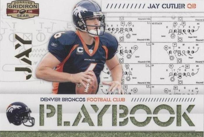 2008 Donruss Gridiron Gear - PlayBook Jay Cutler #PL-12 /500 for sale ...