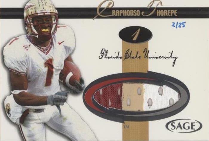 2005 SAGE - Jerseys Craphonso Thorpe #J21 Gold /25 (MEM, RC) for sale ...