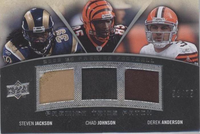2008 UD Premier - Premier Trios Patch #PTP-AJJ Chad Johnson, Steven ...