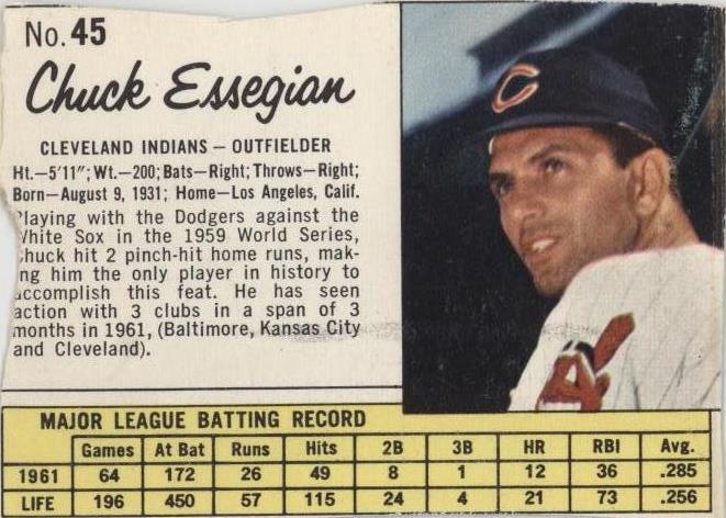 1962 Jell-O - #45 Chuck Essegian for sale online | eBay