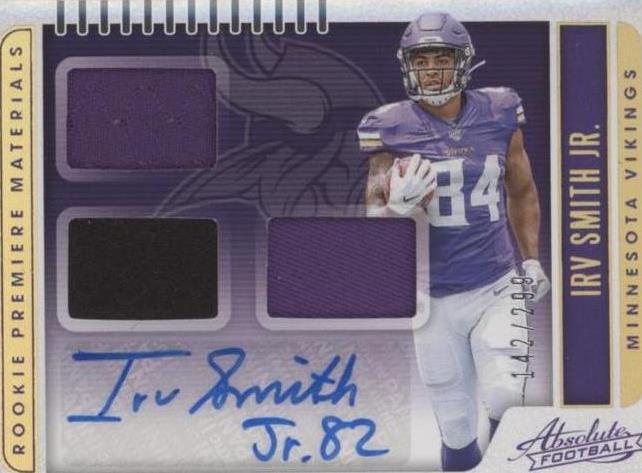 2019 Panini Absolute - Rookie Premiere Materials Autos #221 Irv Smith ...