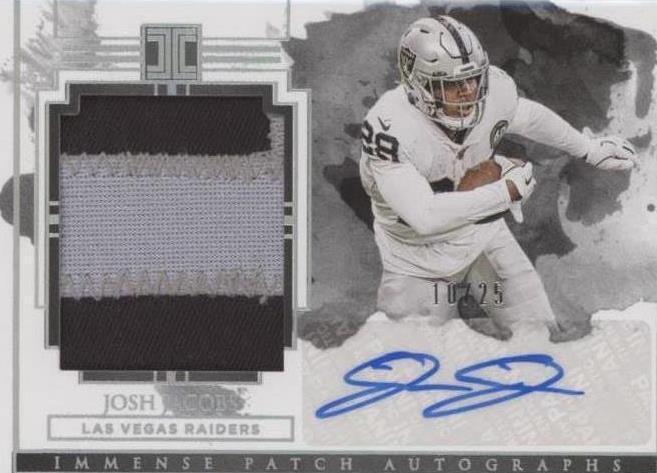 2020 Panini Impeccable - Immense Patch Autos Josh Jacobs #IPA-JJ Silver ...