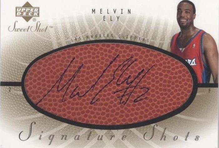 2002-03 Upper Deck Sweet Shot - Signature Shots #ME Melvin Ely (AU, RC ...