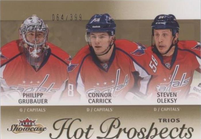 2013-14 Fleer Showcase - Hot Prospects Trios Philipp Grubauer, Connor ...