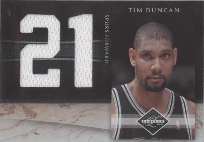 2010-11 Panini Limited - Jumbo Materials Tim Duncan #14 Jersey Numbers ...