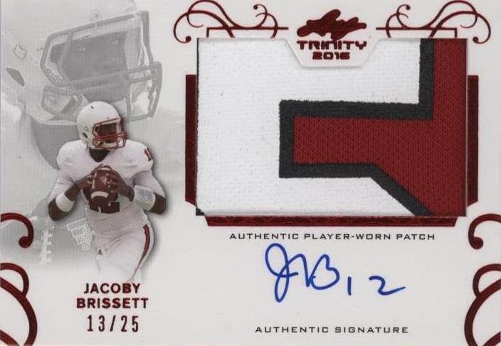 2016 Leaf Trinity - Patch Autographs Jacoby Brissett #PA-JB1 Red /25 ...