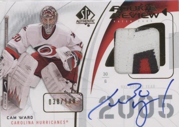 2009-10 SP Authentic - Rookie Review Autograph Patch #RR-CW Cam Ward ...