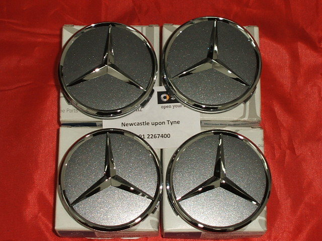 NEW Genuine Mercedes-Benz Himalaya Grey Centre Caps X4 A22040001257756 ...