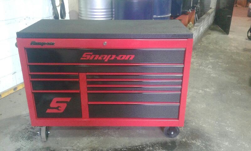 Snap on Tool Box 55" Carbon fibre drawer edition with armour edge top ...