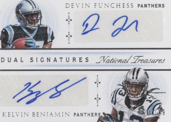 2015 Panini National Treasures - Dual Signatures Kelvin Benjamin, Devin ...