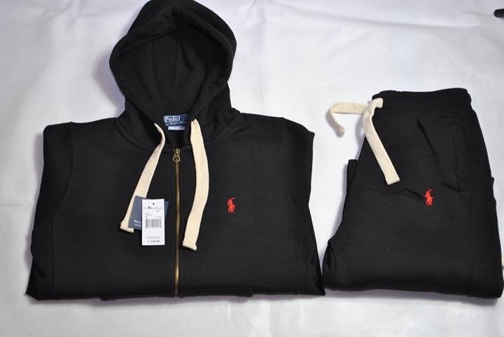 Ralph Lauren men's full tracksuit designer sports black red horse ...